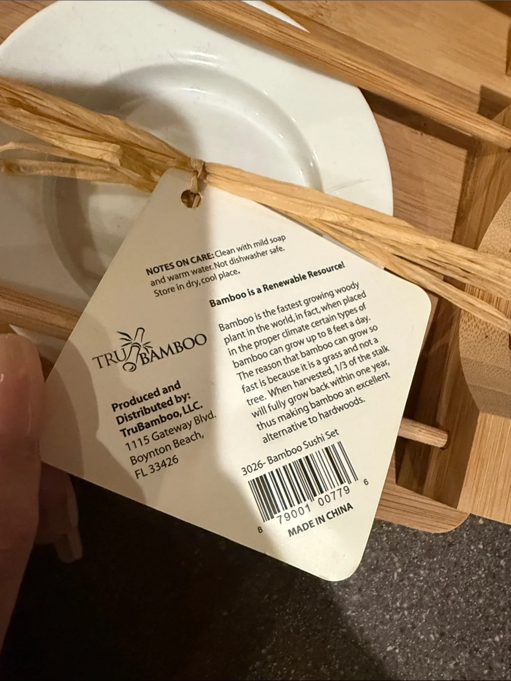 TruBamboo | Dining | Bamboo Natural Bamboo Sushi Serving Set With White ...